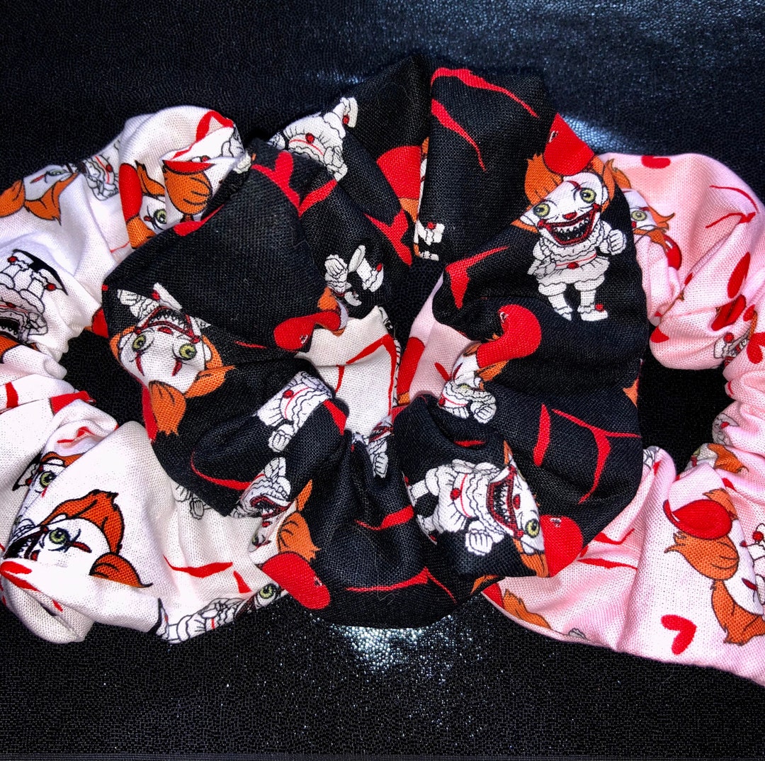 Scary Clown Scrunchies / Scrunchie / Messy Bun / Horror / Spooky Season ...