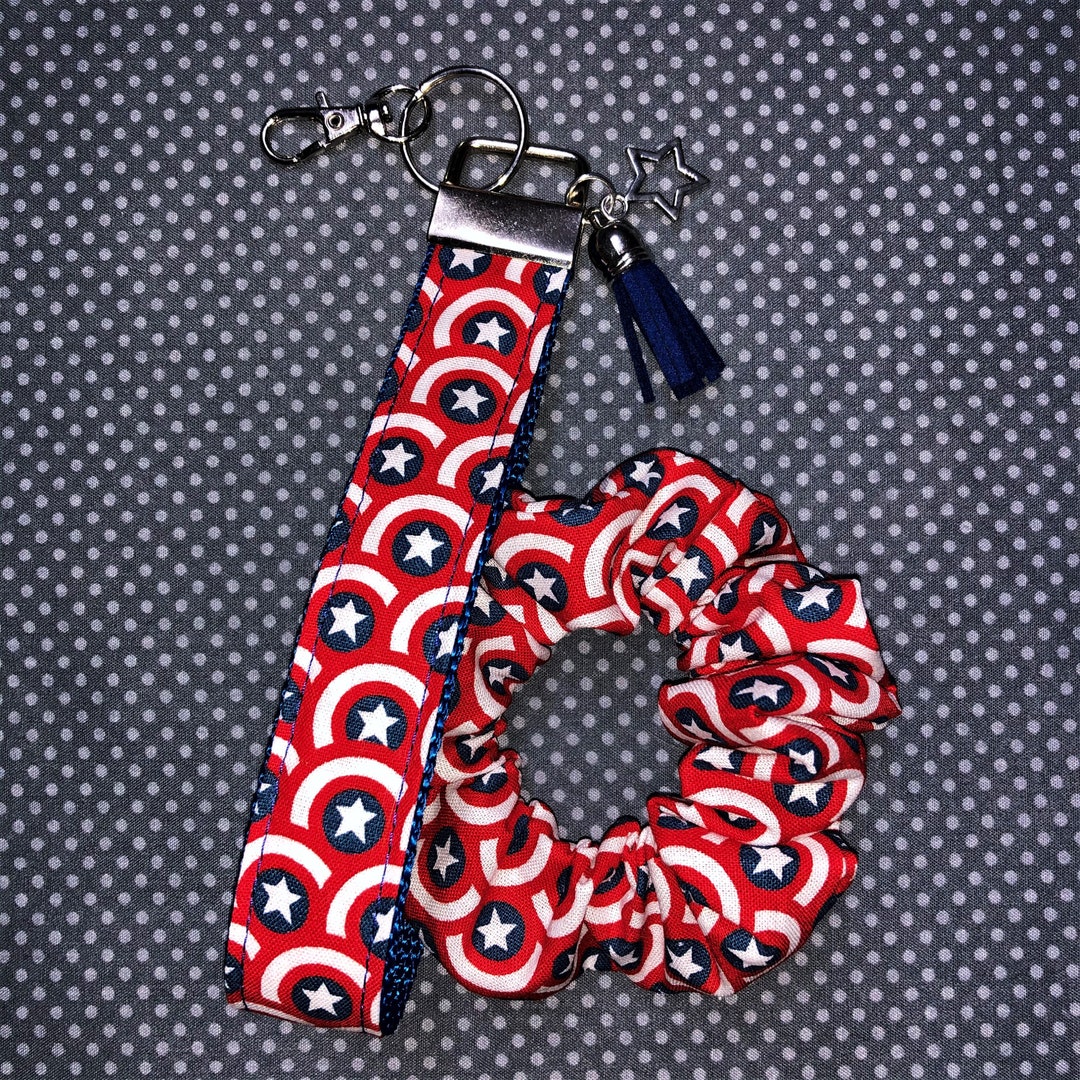 Superhero Captain Key Fob and Scrunchie / Keychain / Wristlet - Etsy