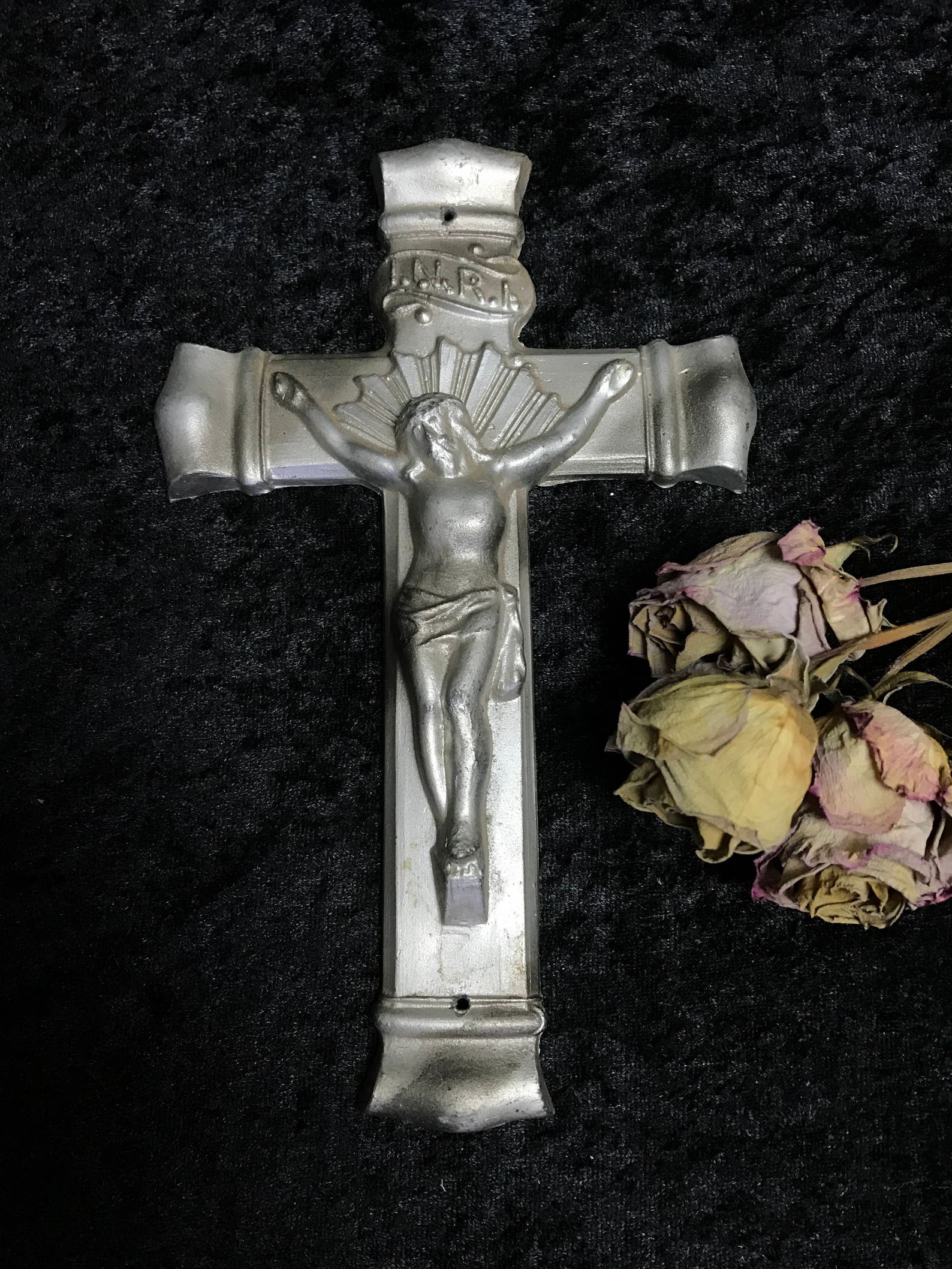 Metal Silver Crucifix Antique Religious Antiques - Etsy New Zealand