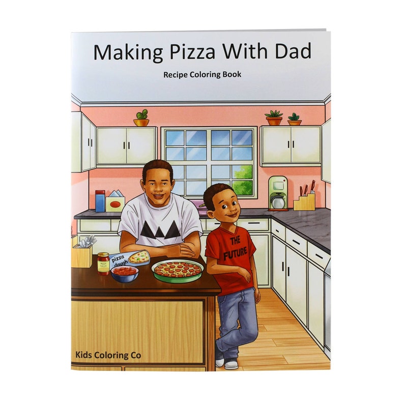 Making Pizza With Dad Children's Books Coloring Books | Etsy
