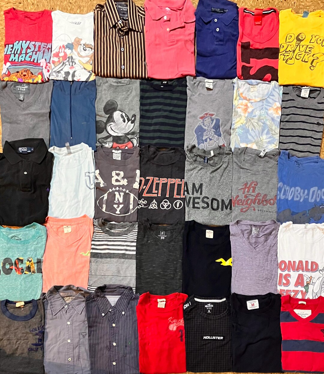 Huge Lot Of Mens Vintage 2000s T-Shirts And Polos Dress Shirts Sizes ...