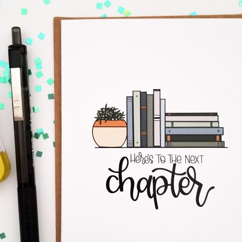 Here's to the Next Chapter Card // Graduation Card // - Etsy