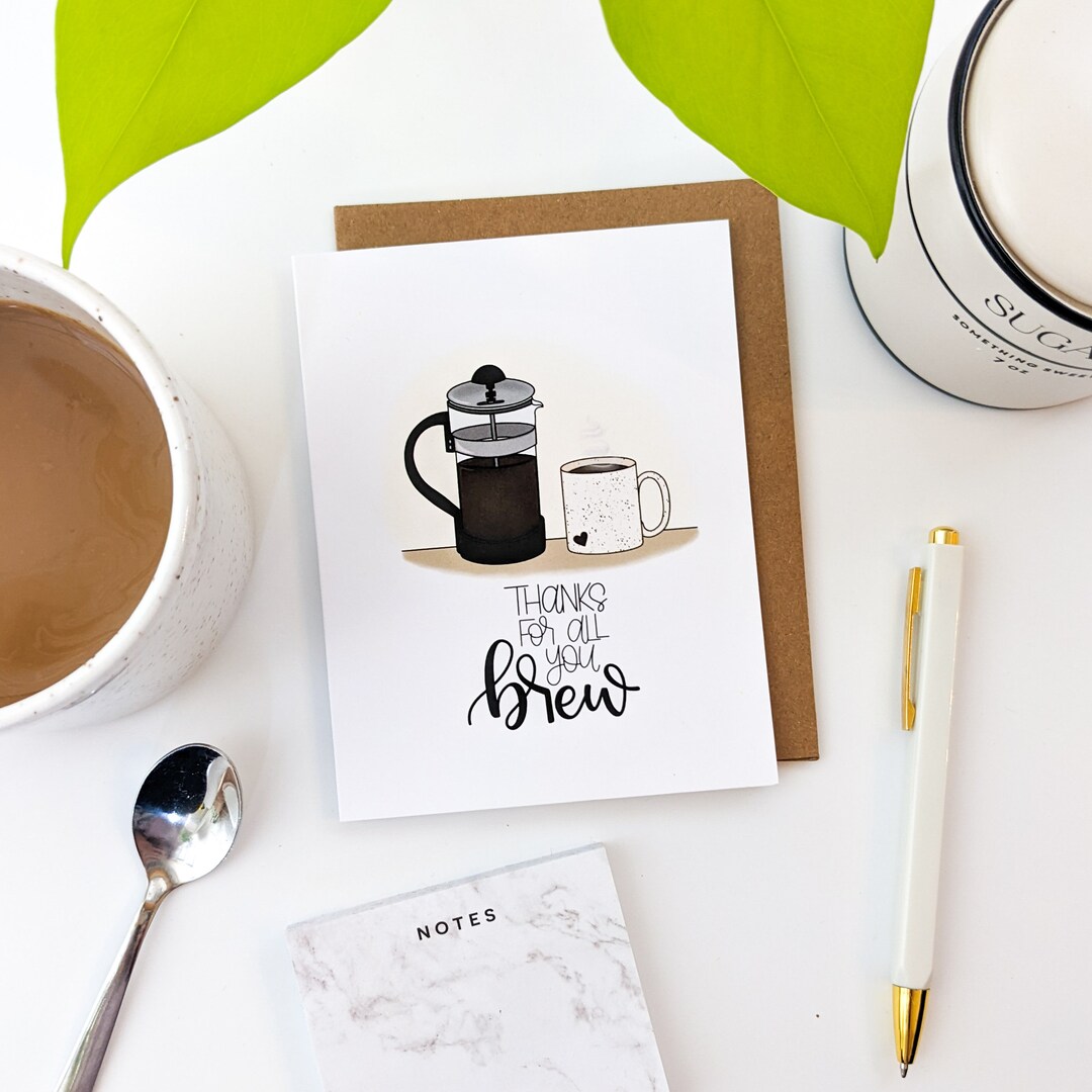 Thanks for All You Brew Card: Coffee Lover Thank You - Etsy