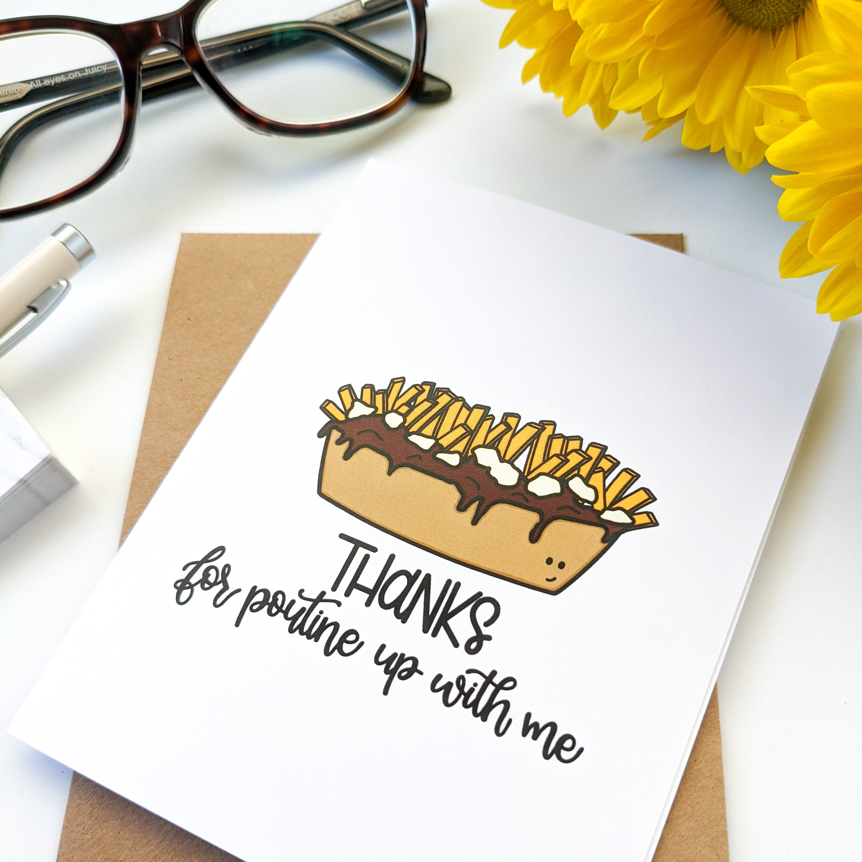 Thanks for Poutine up With Me Card // Anniversary Card // Apology Card ...