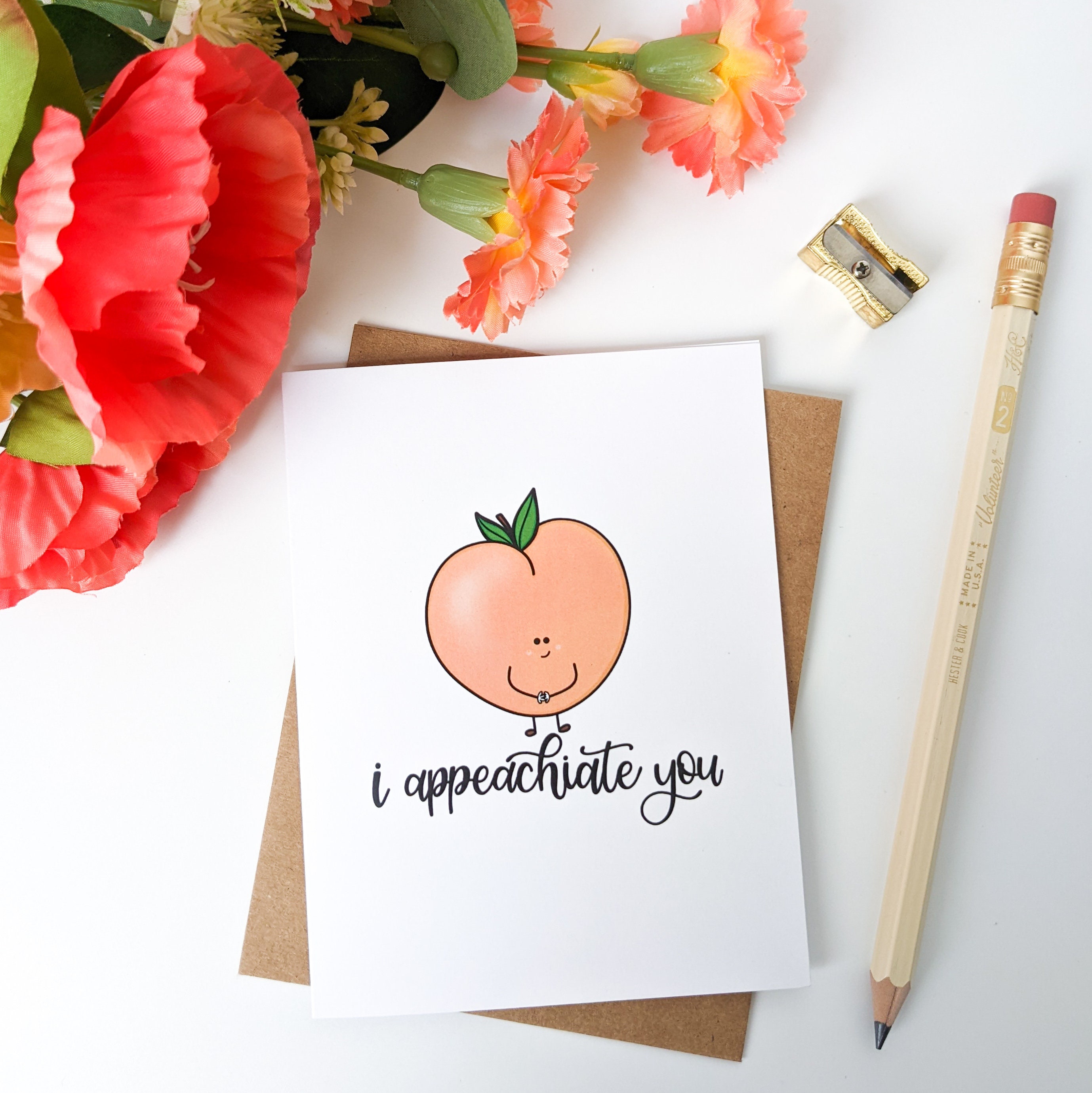 I Appeachiate You Card // Pun Card // Teacher Appreciation Card ...