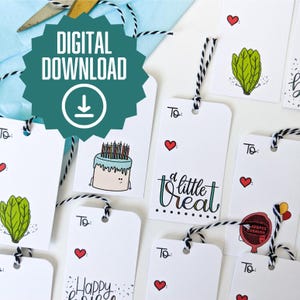 Printable Birthday Gift Tags, Cute Designs (digital Download) - Etsy