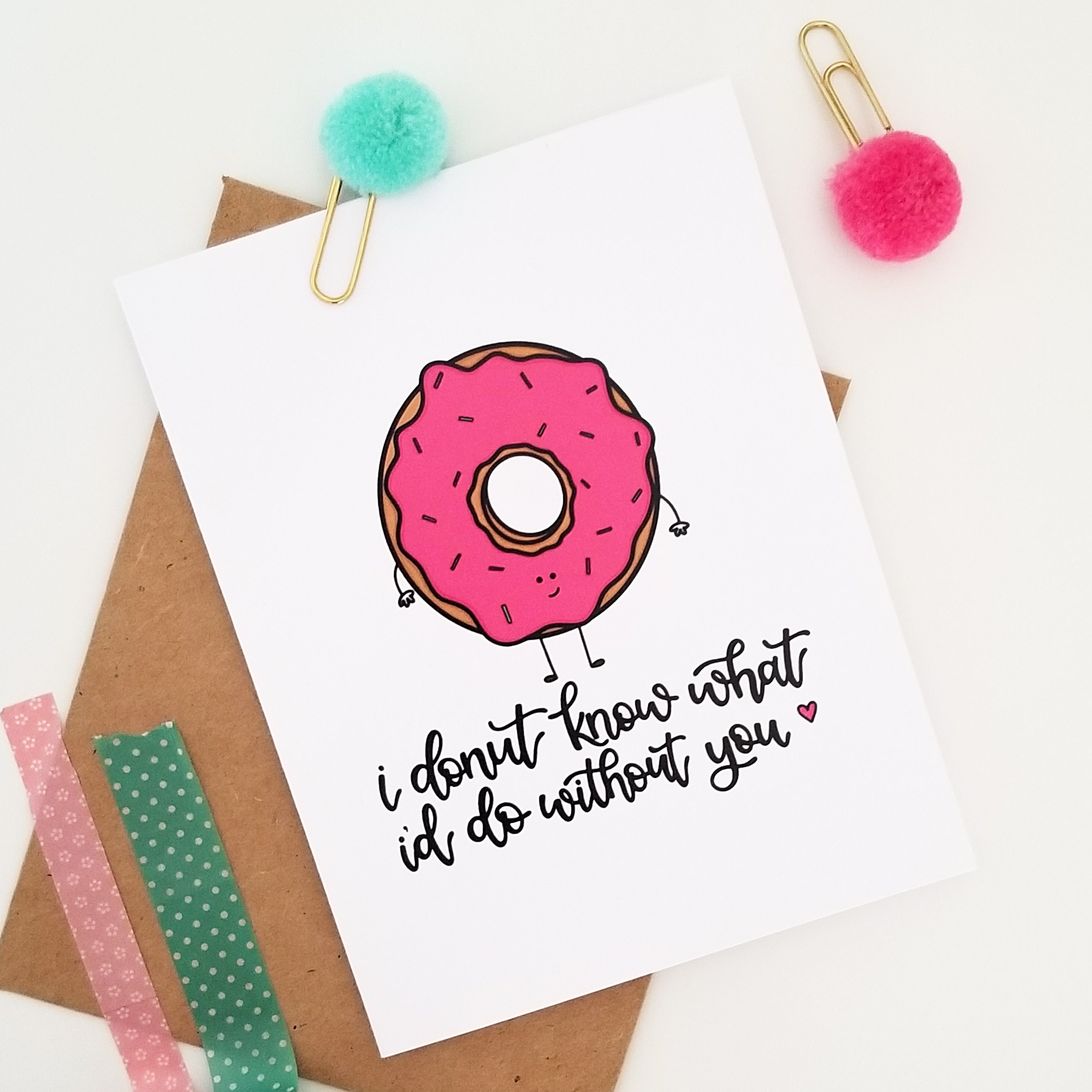 I Donut Know What I'd Do Without You // Donut Card // Mother's Day Card ...