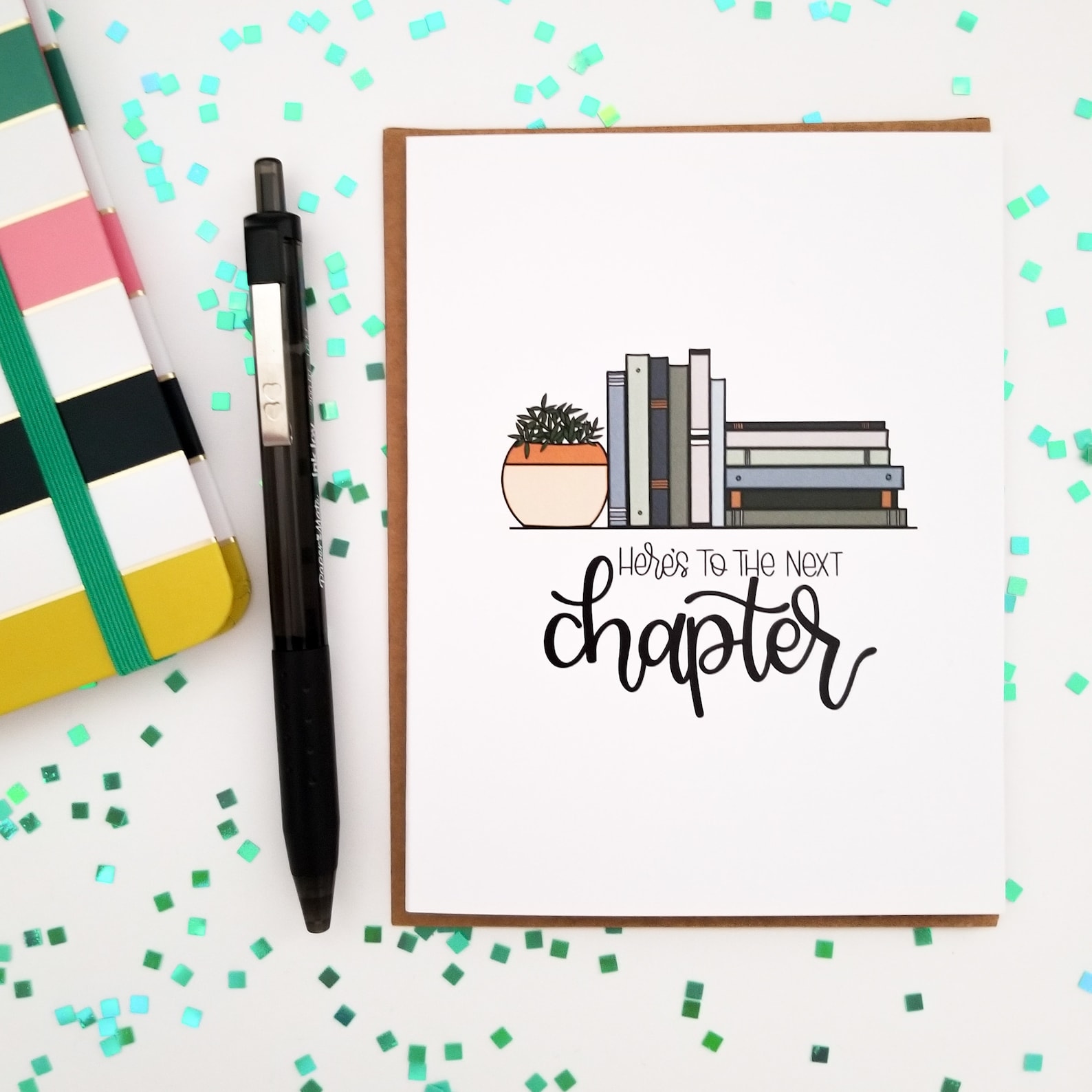 Here's to the Next Chapter Card // Graduation Card // Retirement Card ...