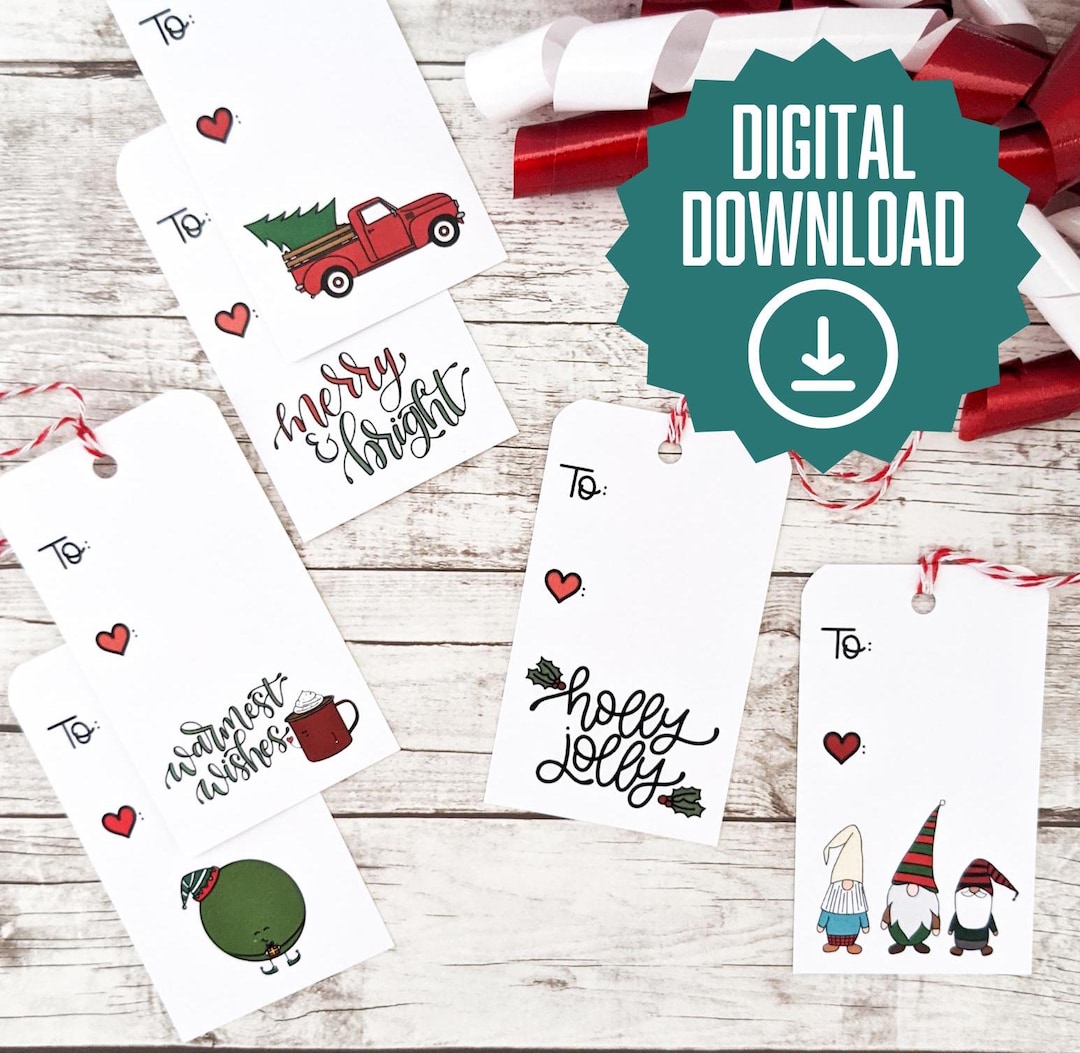 PRINTABLE Christmas Gift Tags // Cute Christmas Tags // Printable Gifts ...