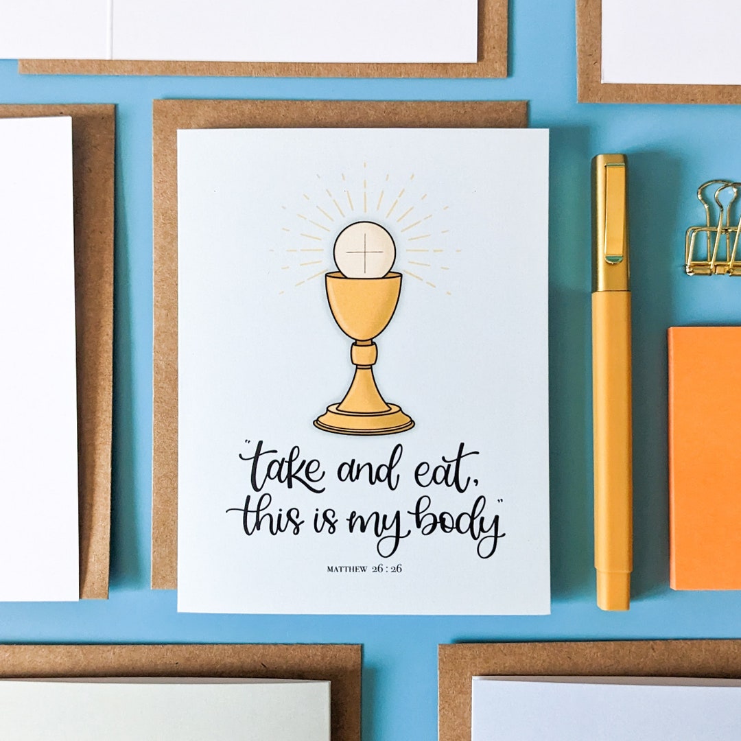 First Communion Card // First Holy Communion Card // Catholic Greeting ...