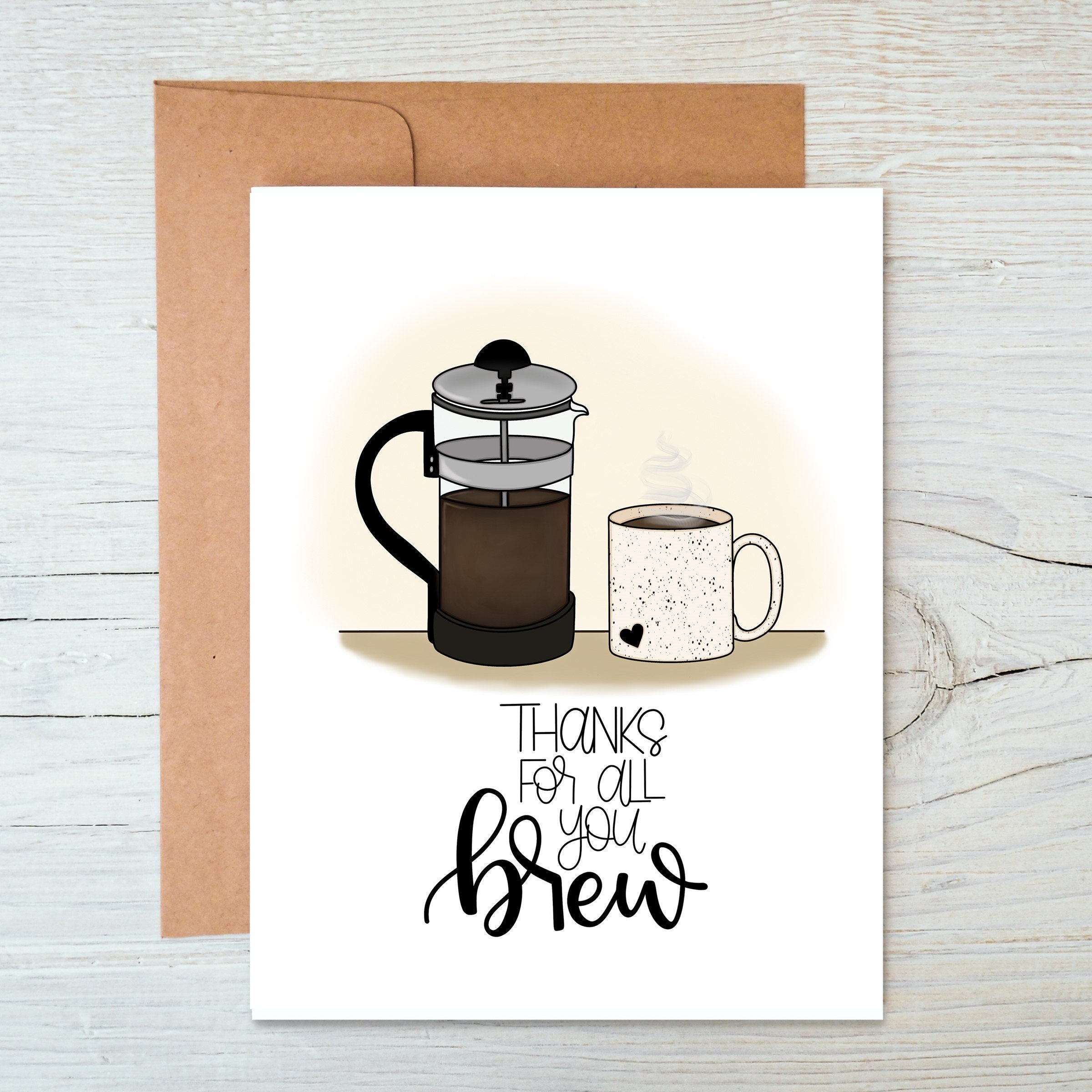 Thanks for All You Brew Card // Coffee Lover Card // Thank You Card ...