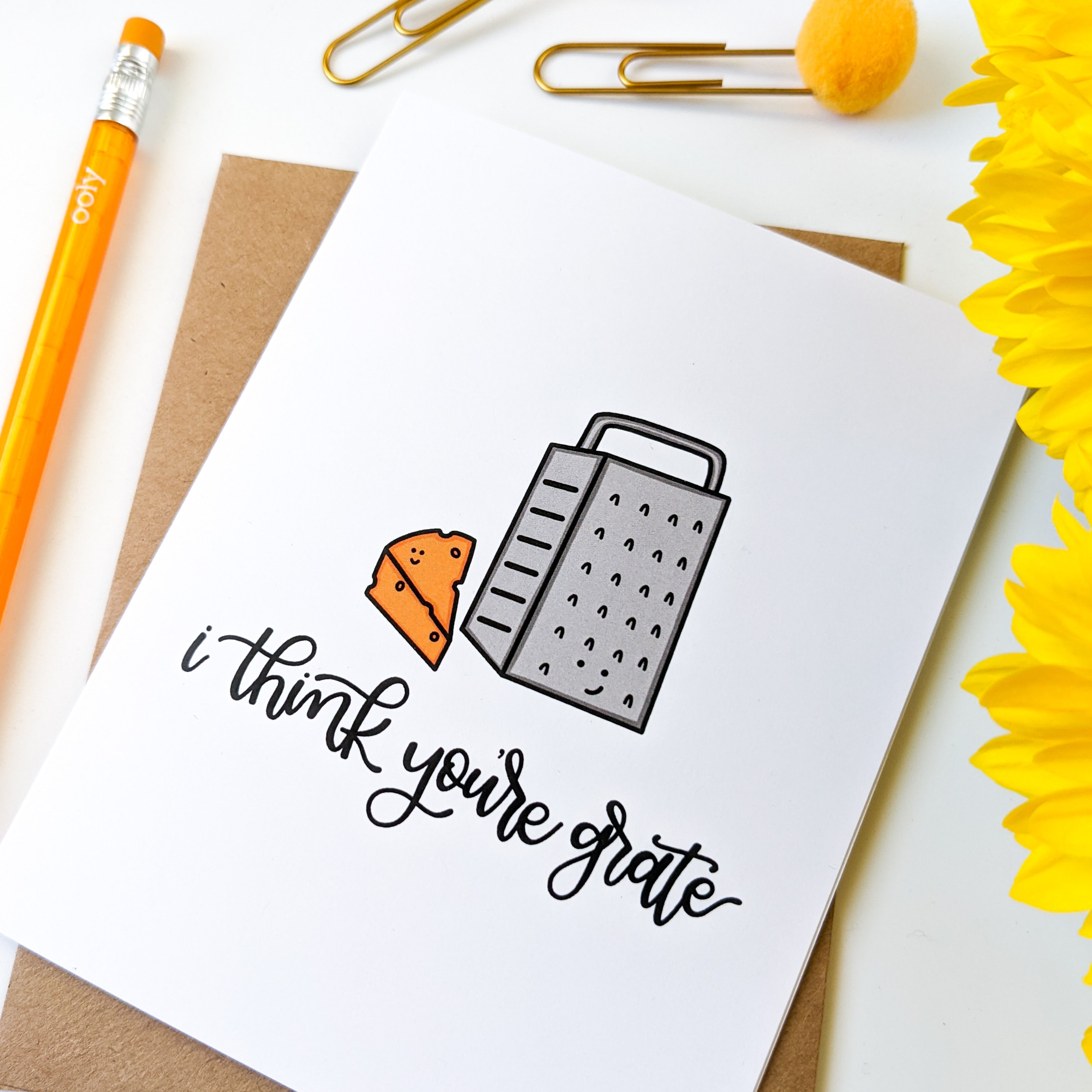 I Think Youre Grate Card // Pun Card // Anniversary Card // - Etsy France