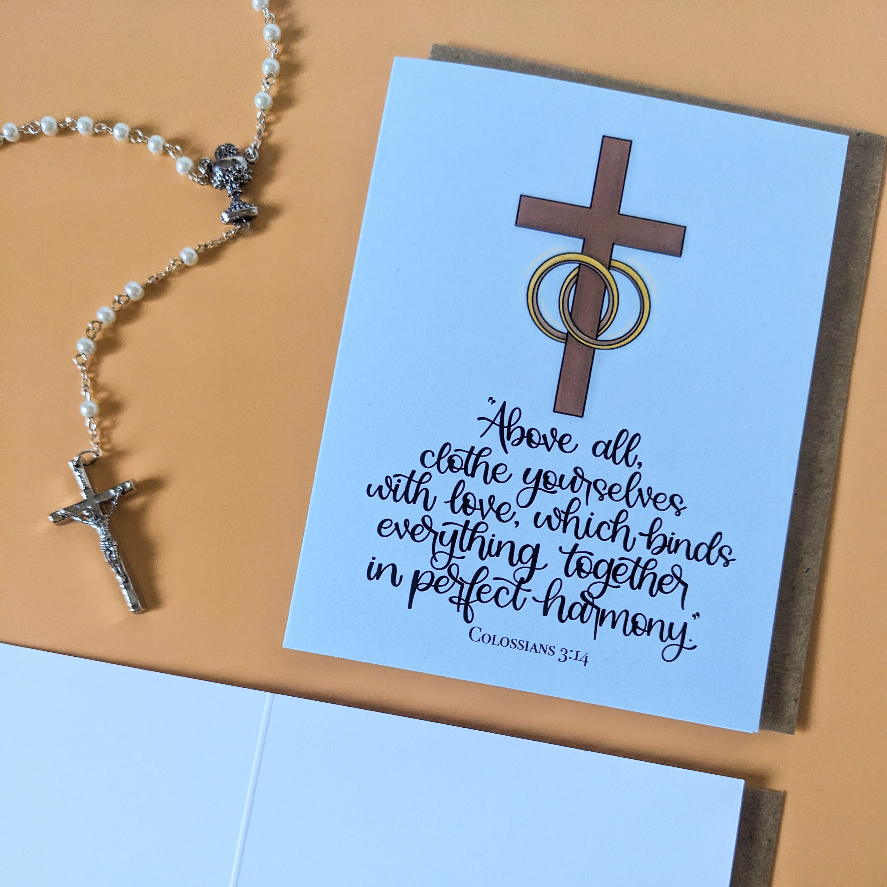 Catholic Wedding Card, Colossians 3:14 Verse - Etsy