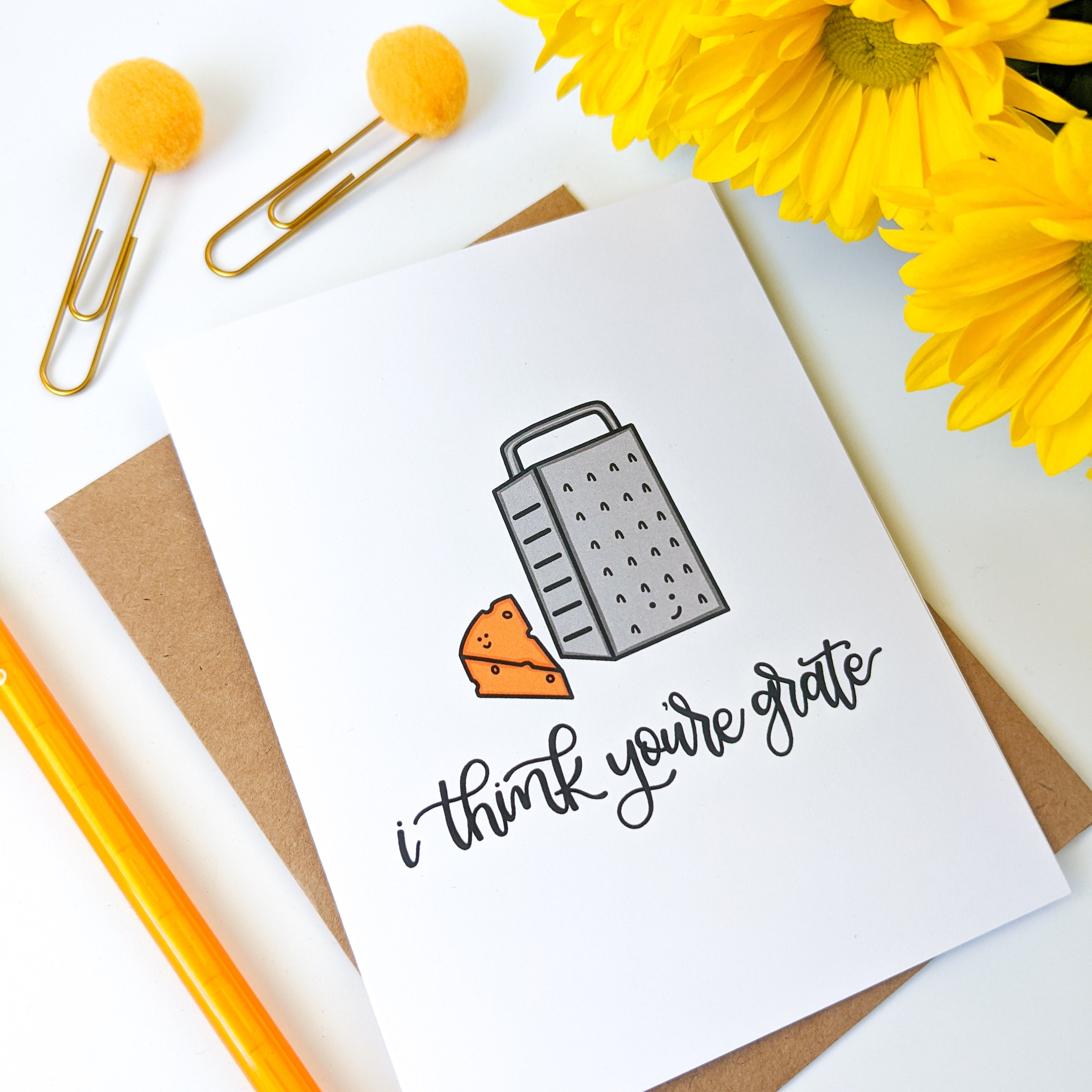 I Think Youre Grate Card // Pun Card // Anniversary Card // - Etsy France