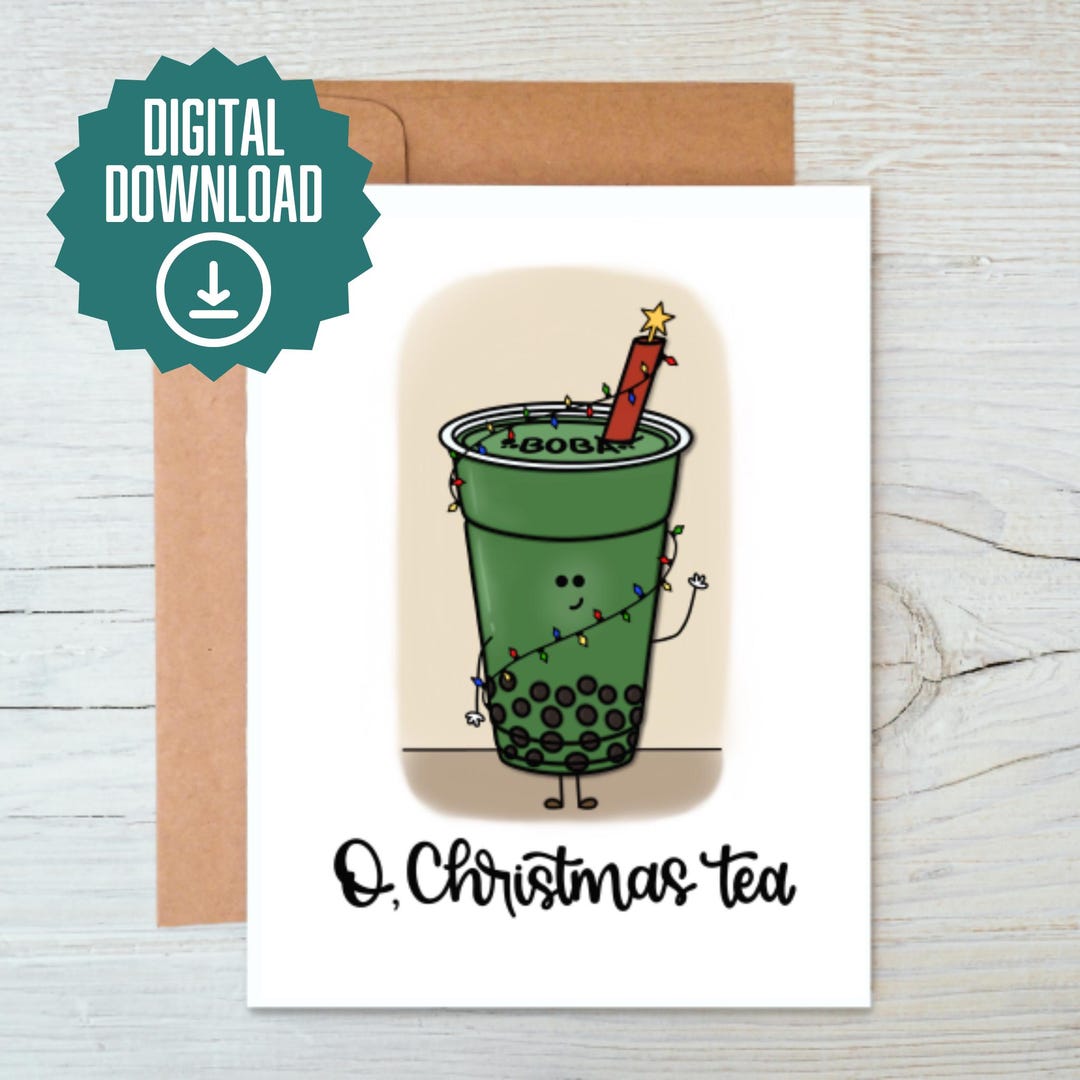 Christmas Bubble Tea Card: Holiday Boba (digital Download) - Etsy