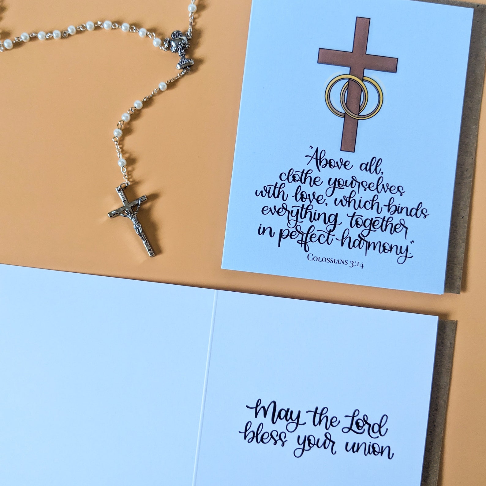 Catholic Wedding Card, Colossians 3:14 Verse - Etsy