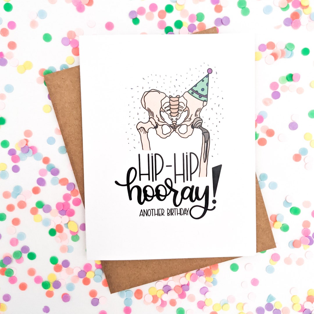 Funny Hip Birthday Card: Punny Skeleton Design - Etsy