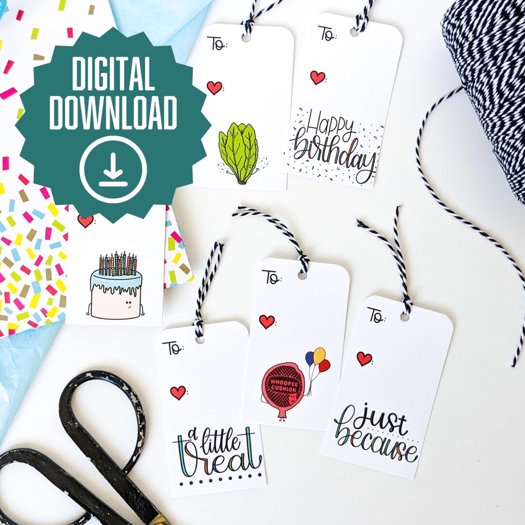 PRINTABLE Birthday Gift Tags // Cute Birthday Tags // Printable Gifts ...