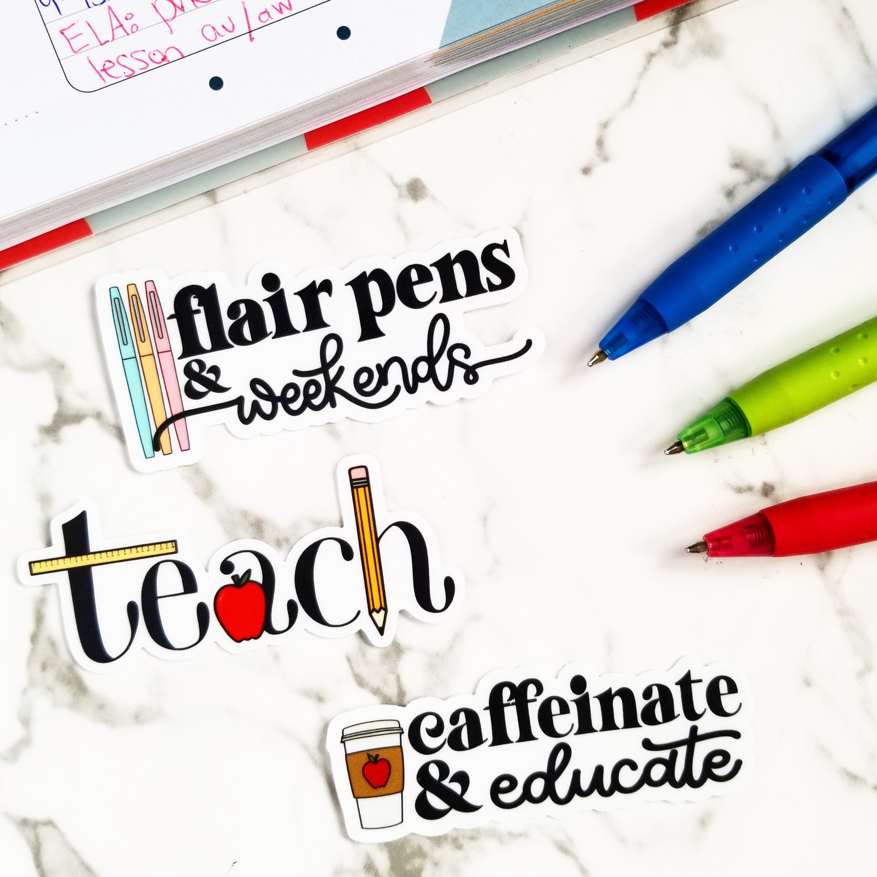 Flair Pens & Weekends Vinyl Sticker: Waterproof Teacher Sticker - Etsy