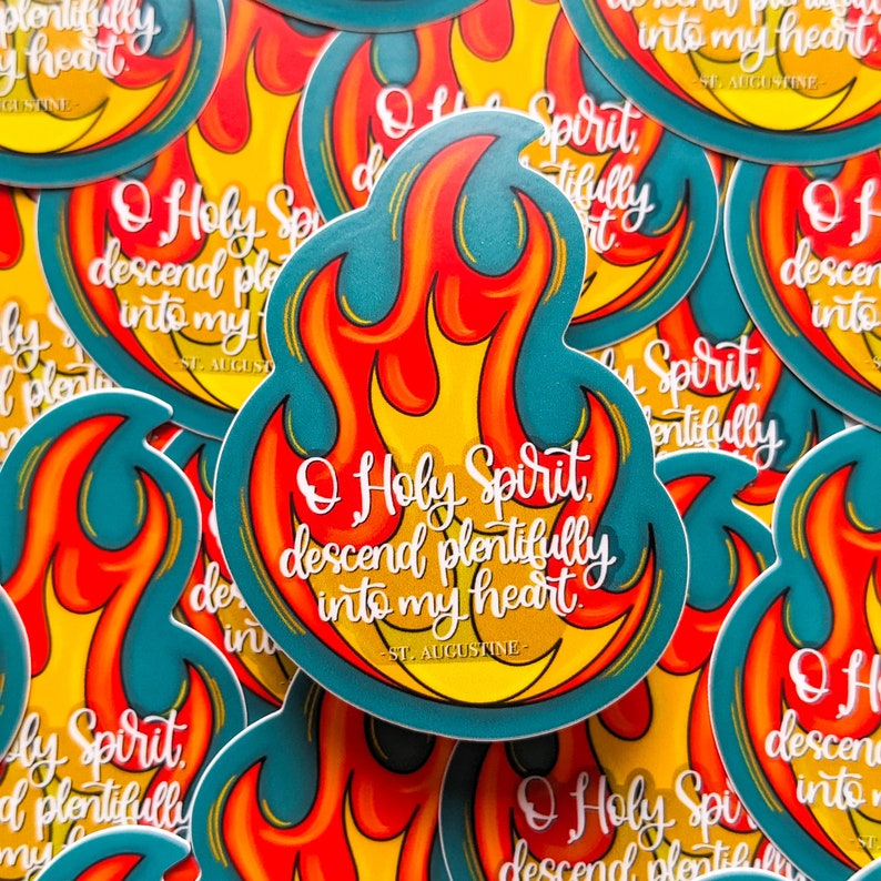 Holy Spirit Sticker // St. Augustine // Flame Sticker // Catholic ...