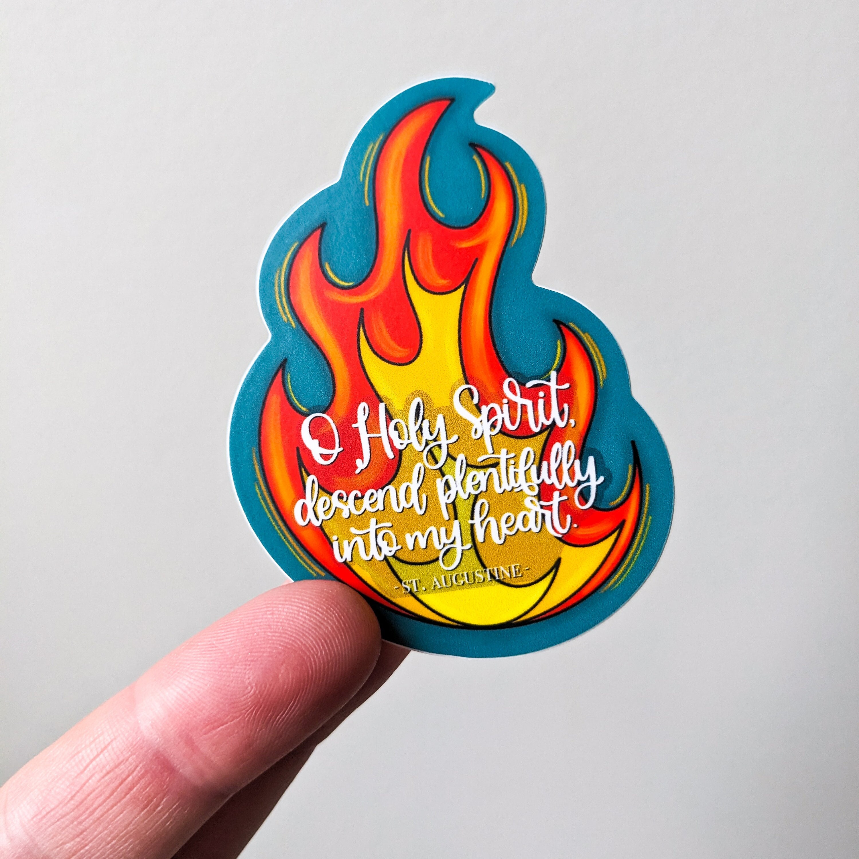 Holy Spirit Sticker // St. Augustine // Flame Sticker // Catholic ...