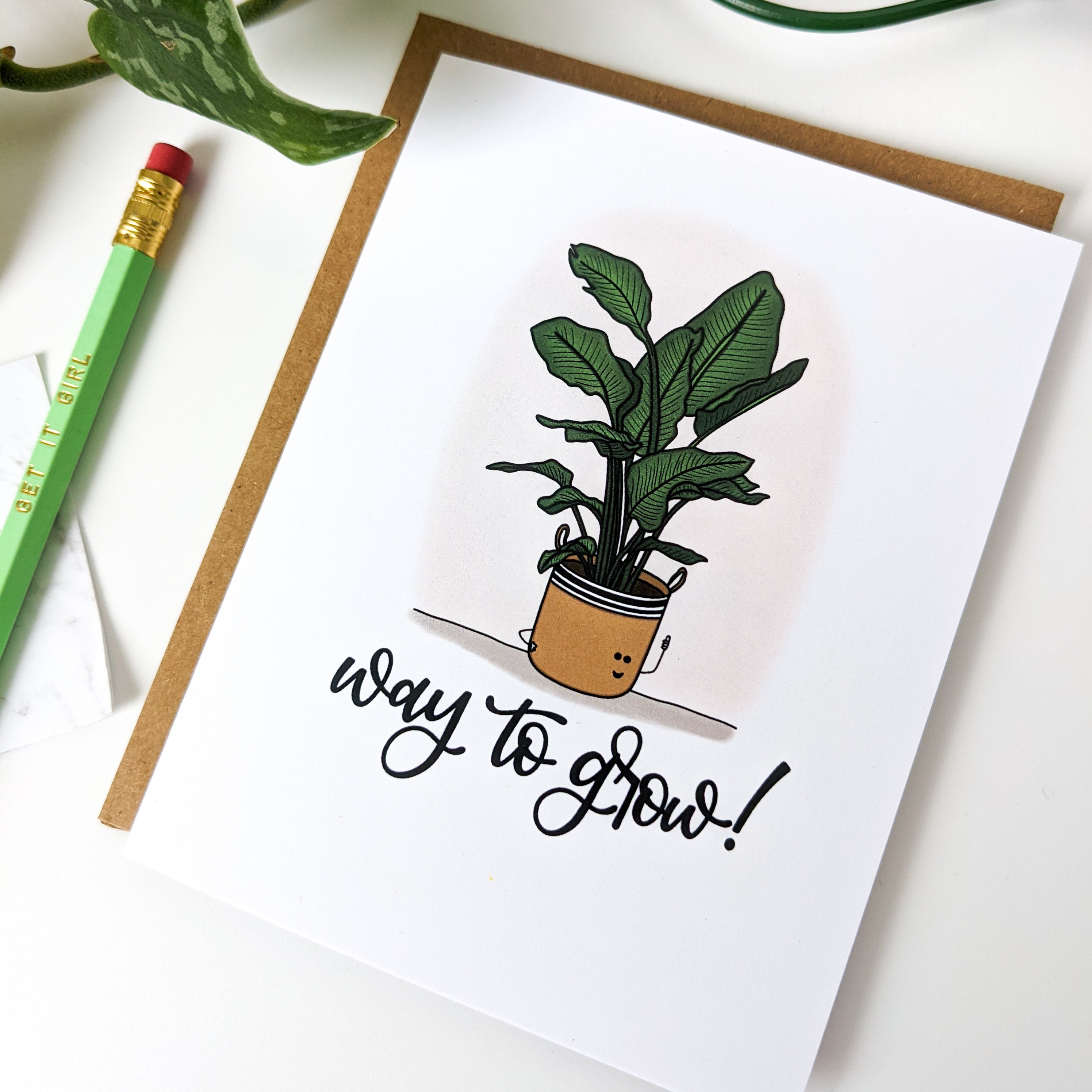 Way to Grow Card // Congratulations Card // Encouragement Card ...