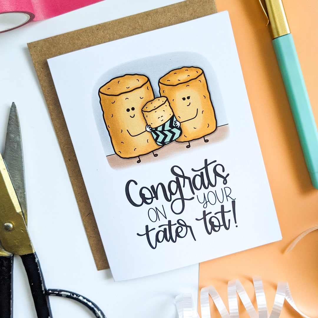 Congrats Tater Tot New Baby Card - Etsy