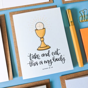 First Communion Card // First Holy Communion Card // Catholic Greeting ...