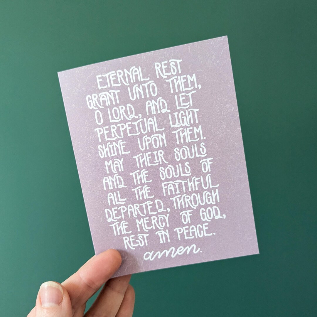 Eternal Rest Prayer Sympathy Card: Catholic Christian Greeting - Etsy
