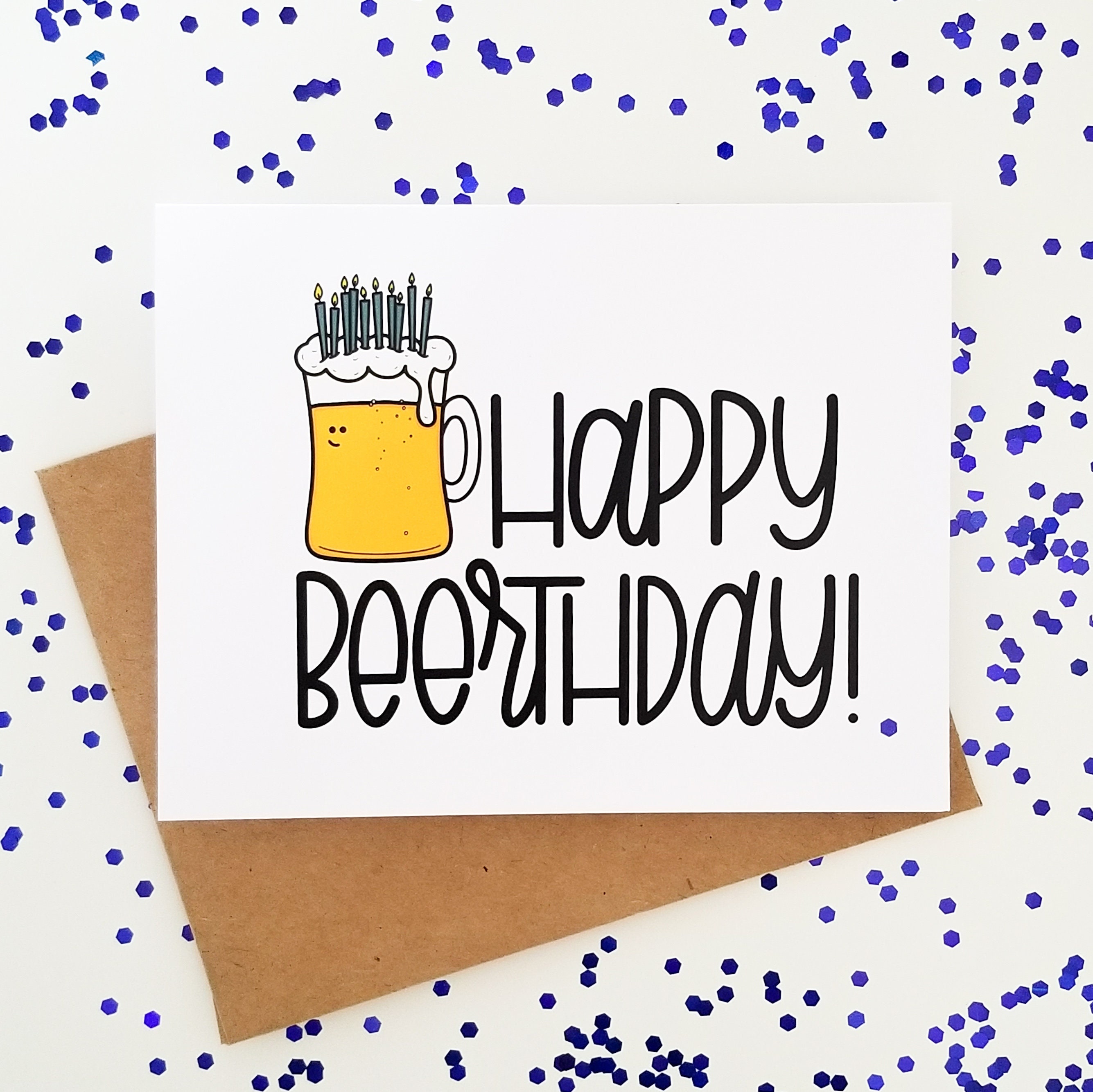 Happy Beerthday Card // Birthday Card // Beer Lover // - Etsy