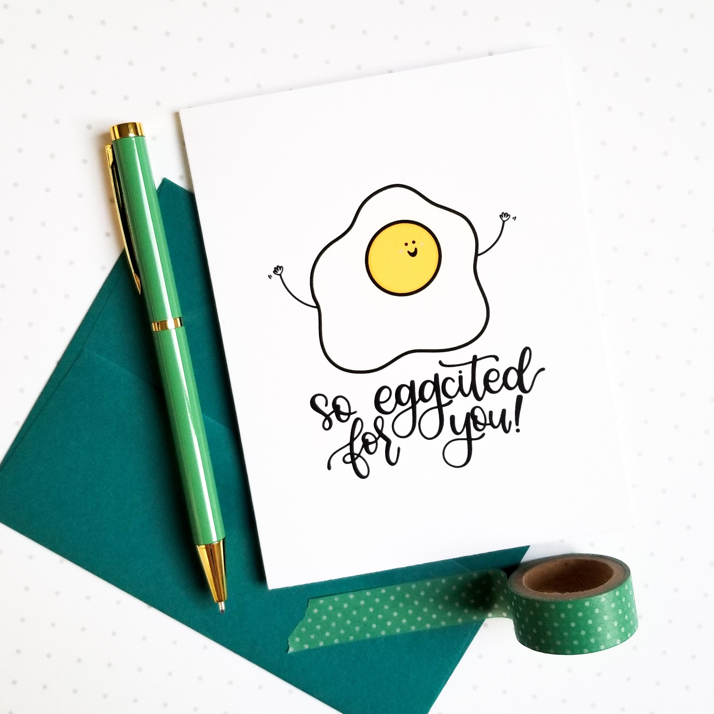 So Eggcited Card: Punny Congratulations Card - Etsy