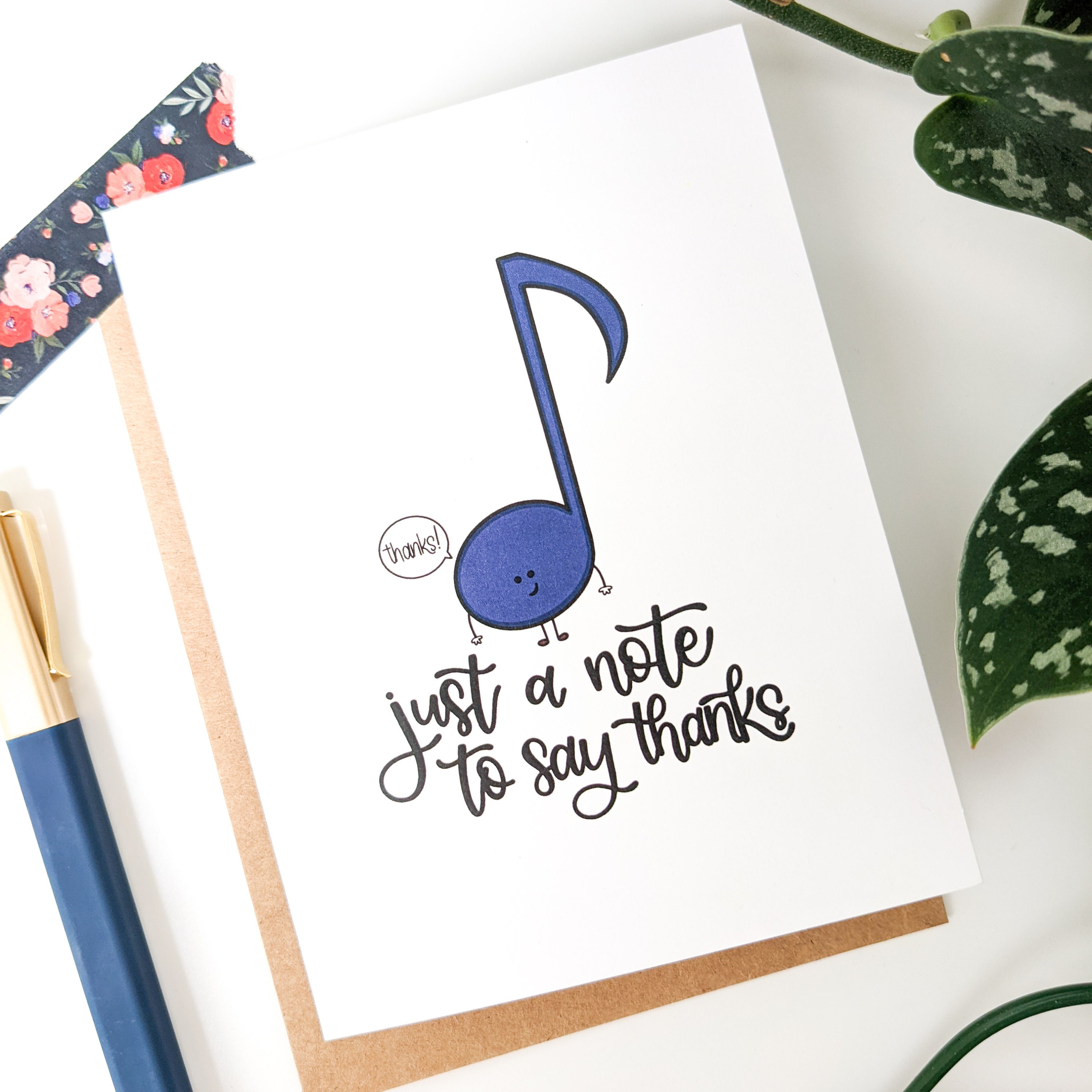 Music Note Thank You Card, Punny Appreciation Card for Teacher - Etsy