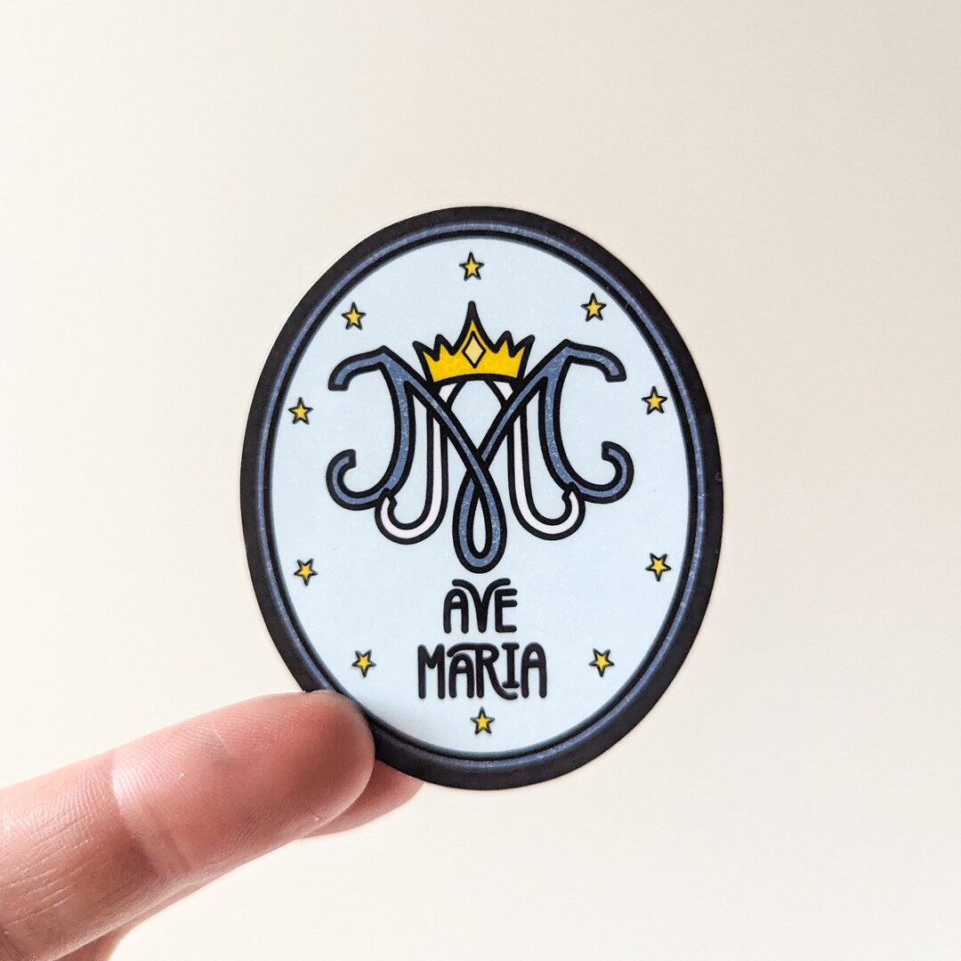Ave Maria Sticker // Catholic Stickers // Marian Sticker // Waterproof ...