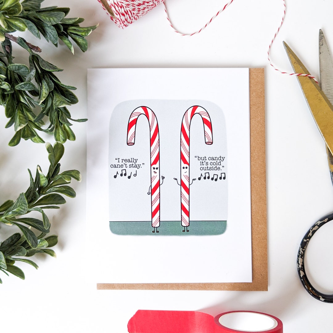 Candy It's Cold Outside Greeting Card // Holiday Card // Christmas Card ...