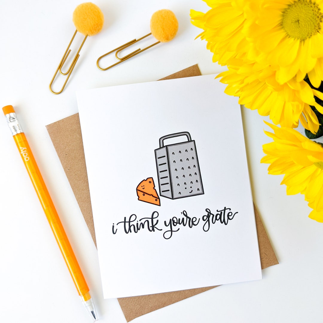I Think Youre Grate Card // Pun Card // Anniversary Card // - Etsy France