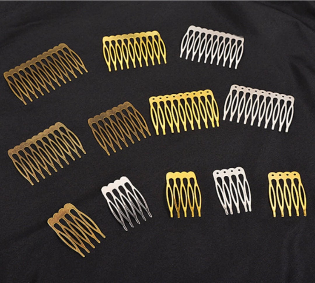 DIY No Hole Blank Hair Comb, Metal Hair Clip Pin, Bridal Hair Comb ...