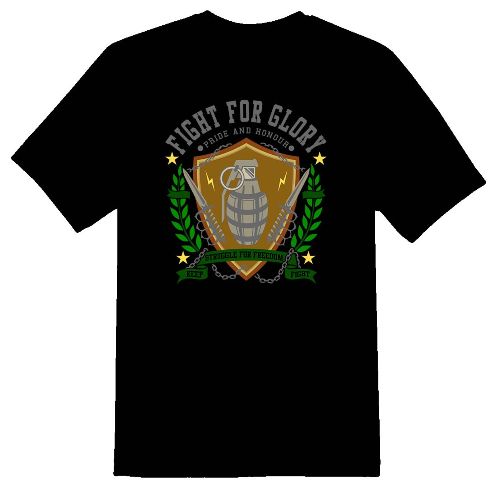 Grenade Fight for Glory Pride and Honor Tee Shirt 08012016 - Etsy