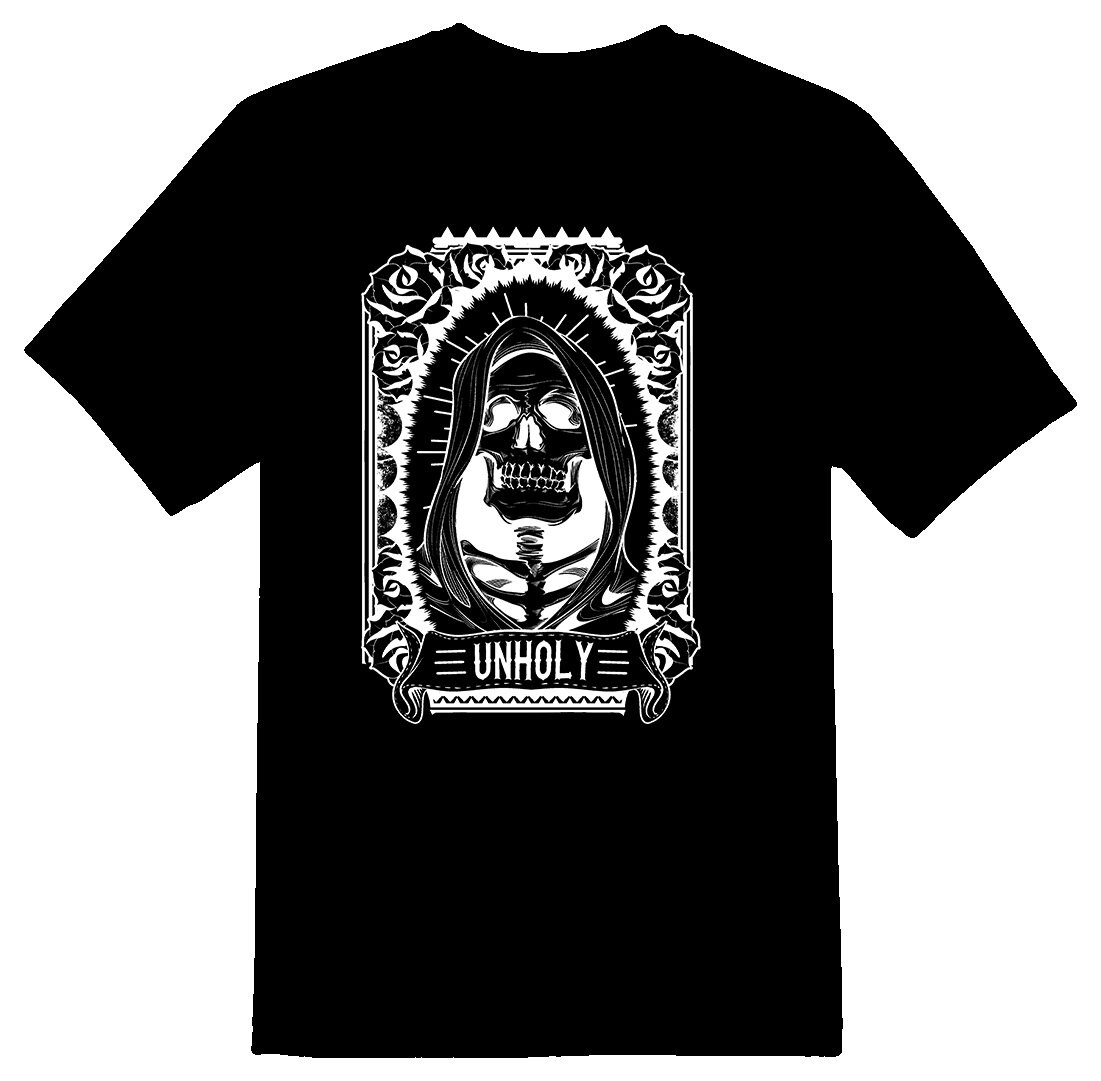 Unholy Skull Death Black or White Tee. - Etsy