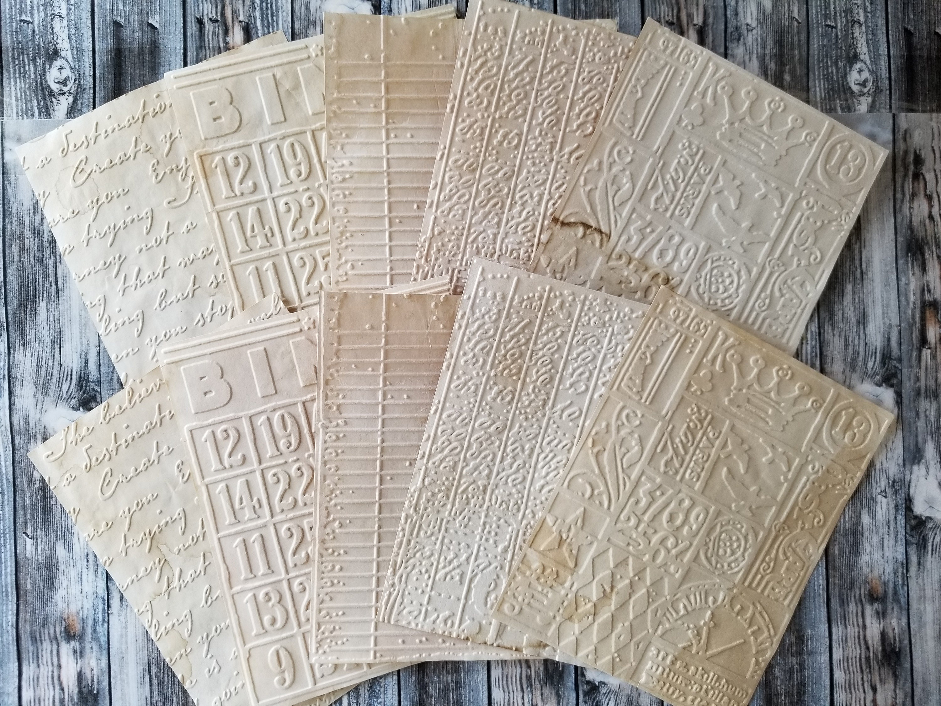 Embossed Coffee Dyed/stained Junk Journal Ephemera Vintage - Etsy UK