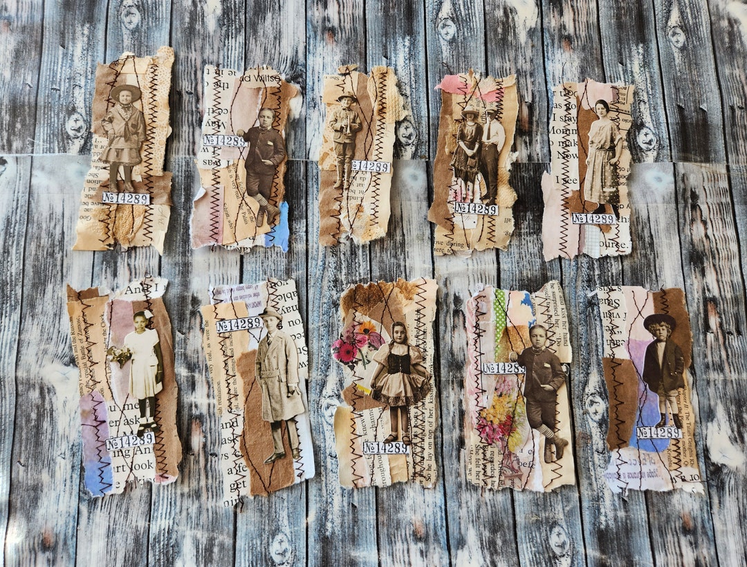 Tim Holtz Dolls Junk Journal Snippets/clusters/ Embellishments. Mixed Media Vintage Style Grungy ...