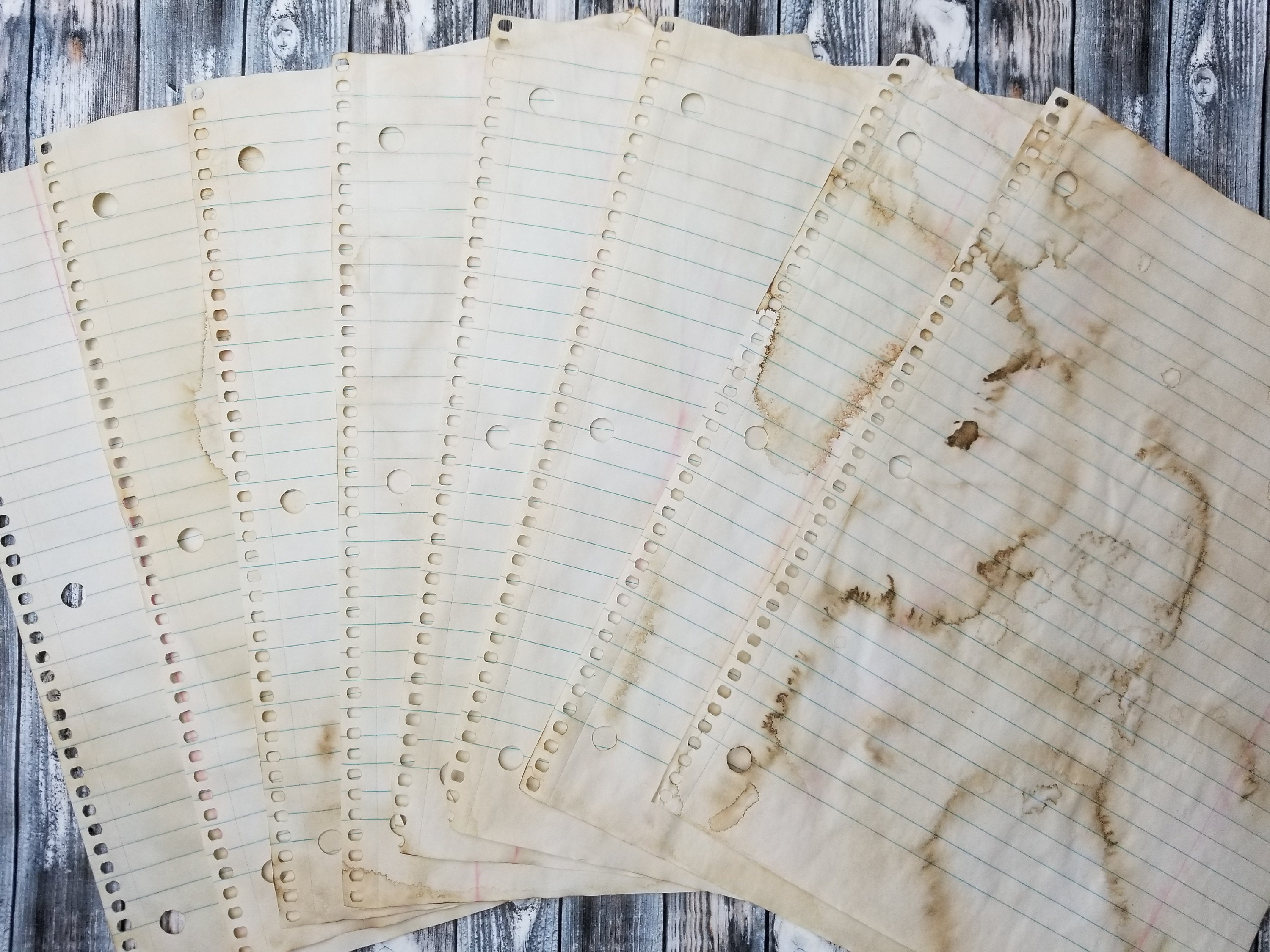 25 Sheets of Coffee Dyed Double Sided Wide Ruled Paper. Coffee | Etsy