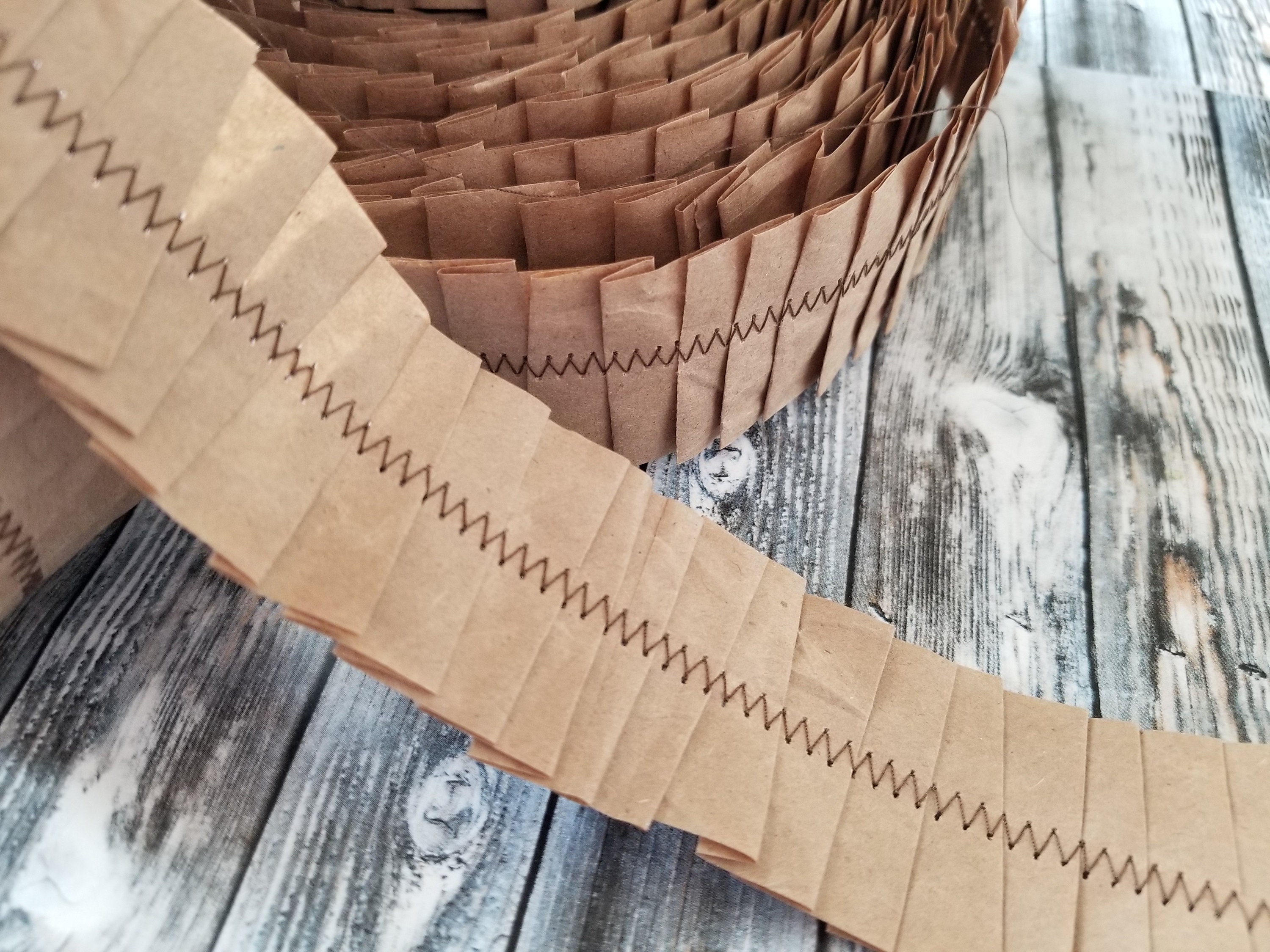 Handmade Paper Ruffle Trim: Sewn Shipping Paper, Junk Journal ...