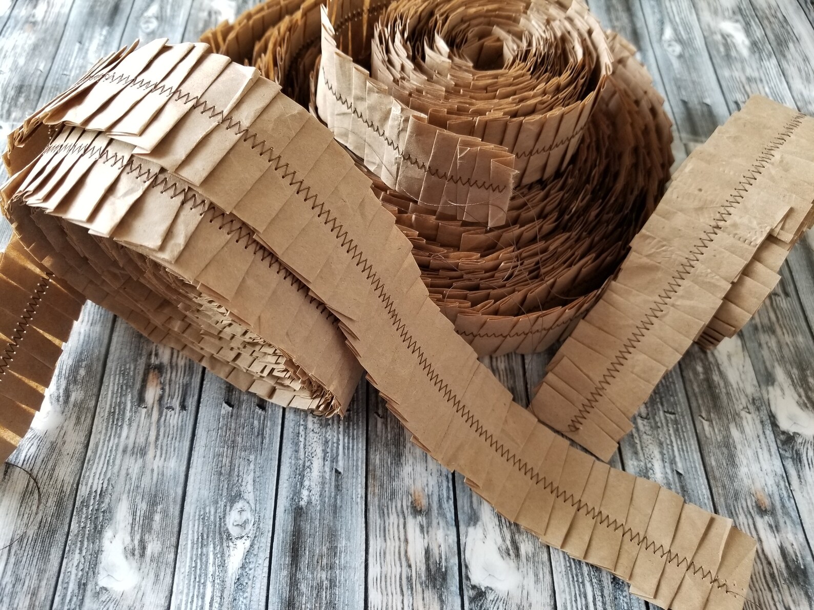 Handmade Paper Ruffle Trim: Sewn Shipping Paper, Junk Journal ...