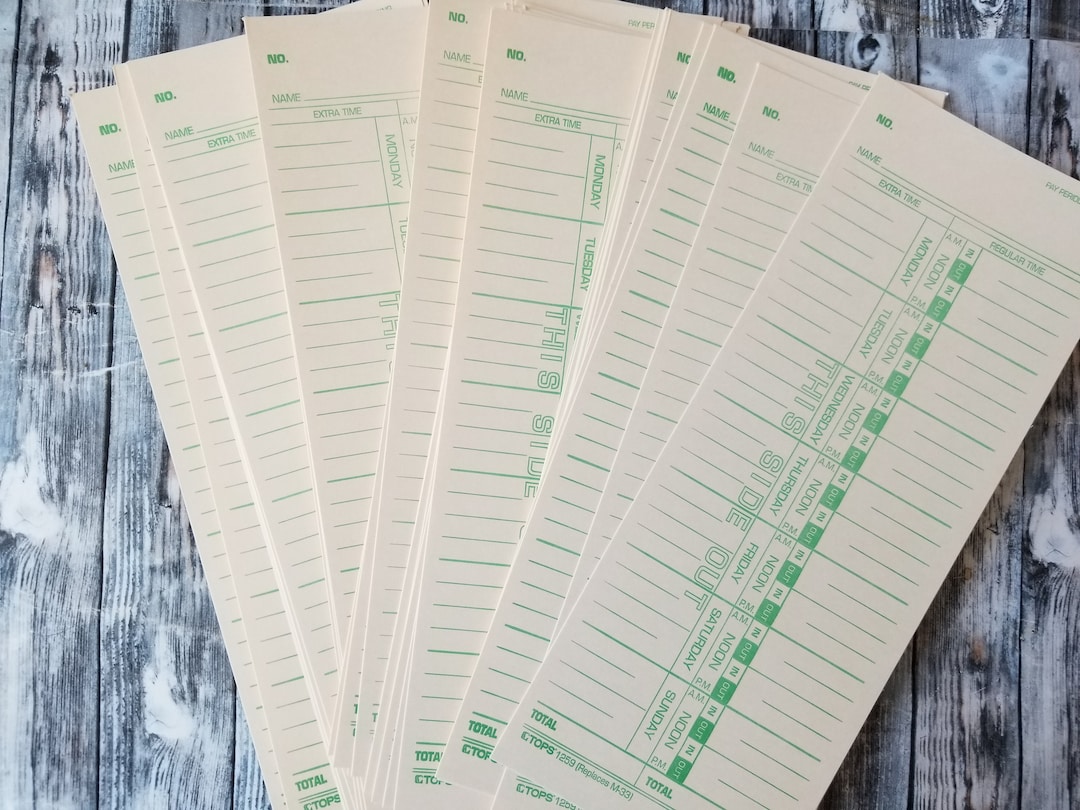 30 Vintage Time Cards: Manila Ephemera for Junk Journals - Etsy