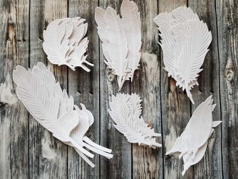 24 Feather Die Cuts for Journals Tags Embellishments Pocket | Etsy