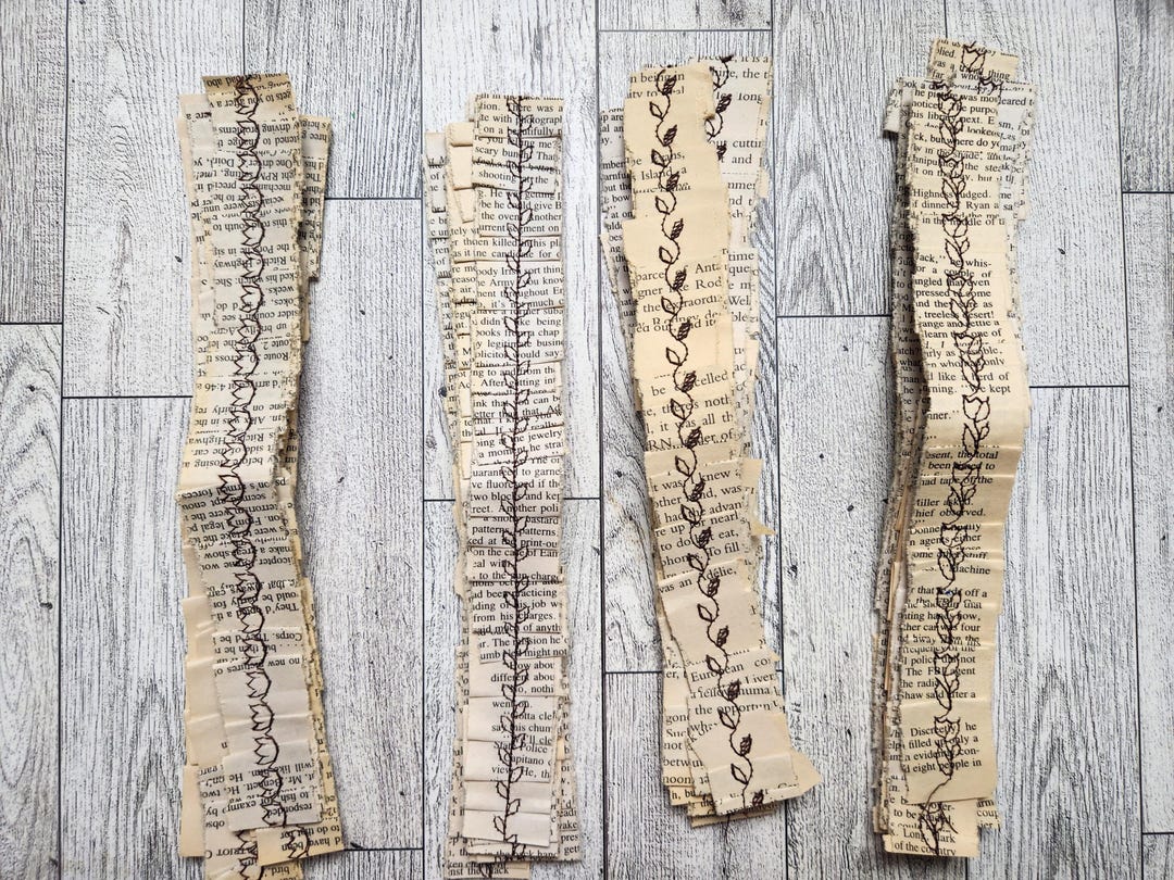 Handmade Book Page Ruffle Trim:sewn Paper Embellishment - Etsy