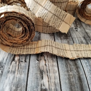 Handmade Book Page Ruffle Trim: 46" Sewn Paper Embellishment - Etsy