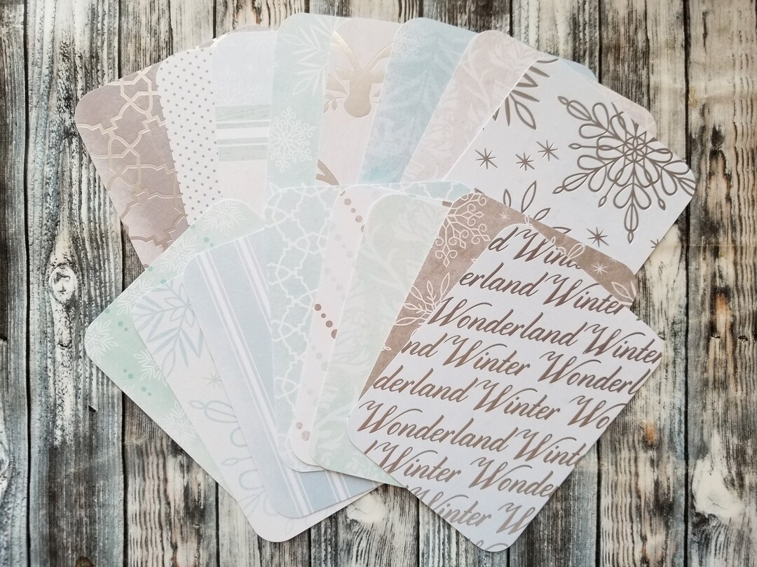 Winter Wonderland Journaling Cards: Scrapbooking Planner Embellishments ...