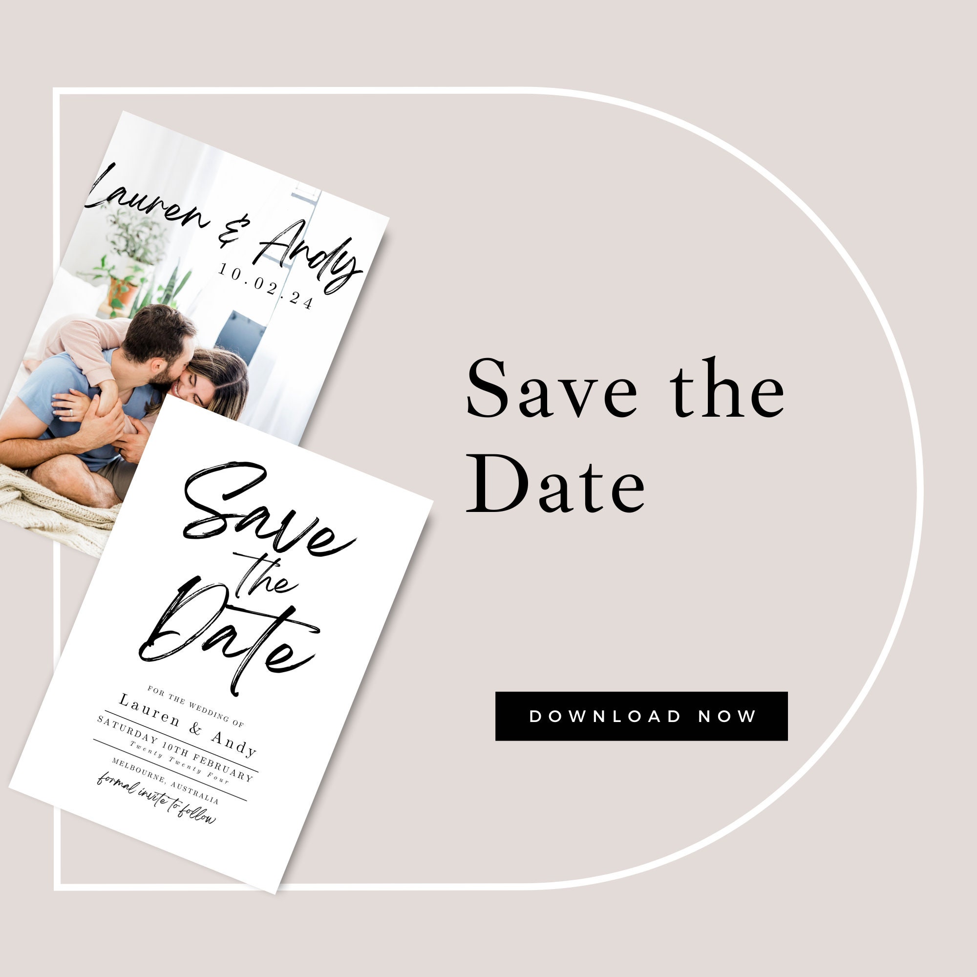 Elegant Save the Date Template, Simplistic Save the Date, Printable ...