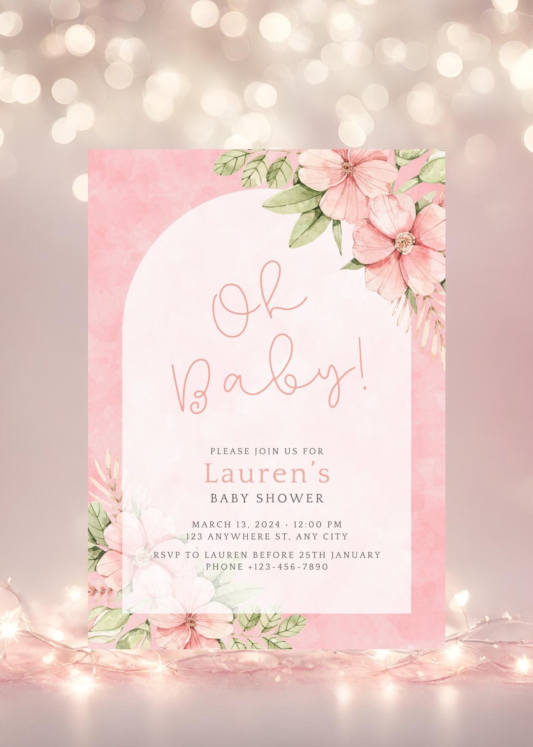 Editable Baby Shower Invitation Template - Etsy
